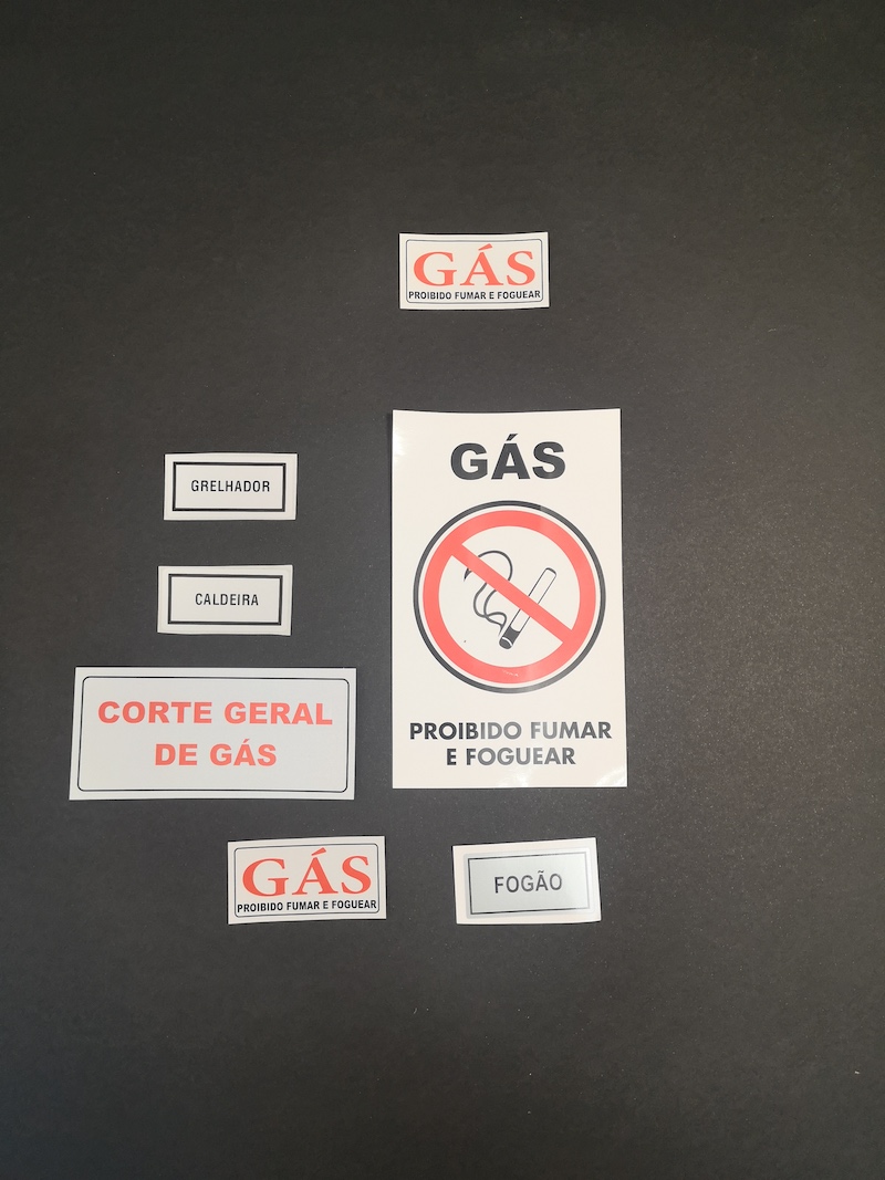 AUTOCOLANTE SINALIZAÇÃO GAS - PARAGÁS - Materiais para todo o tipo de ...